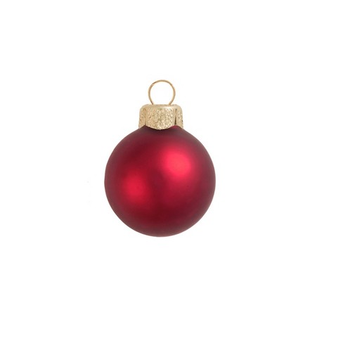 Northlight 40ct Red Christmas Matte Finish Glass Ball Ornaments - 1.5 ...