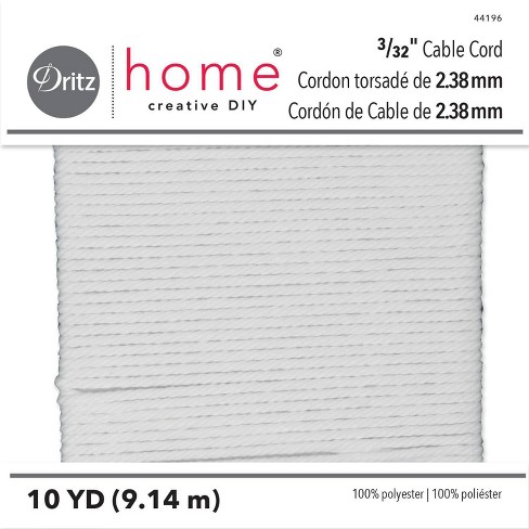 Dritz 10-yards Home 3/32" Cable Cord Polyester White: Cording For Bags ...
