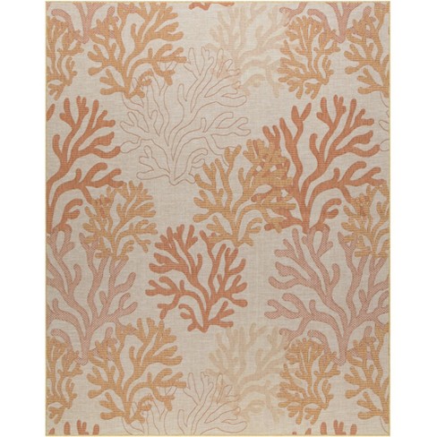 Nourison Garden Oasis Nautical Coral Beach Outdoor Rug Coral 9' X 12 ...