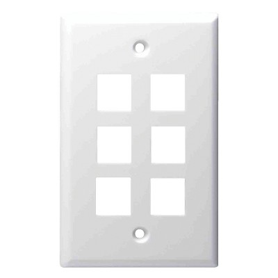 Datacomm Electronics 2-port Standard-size Keystone Wall Plate (white ...