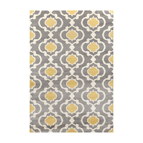 World Rug Gallery Moroccan Trellis Contemporary Area Rug - Yellow Gray ...