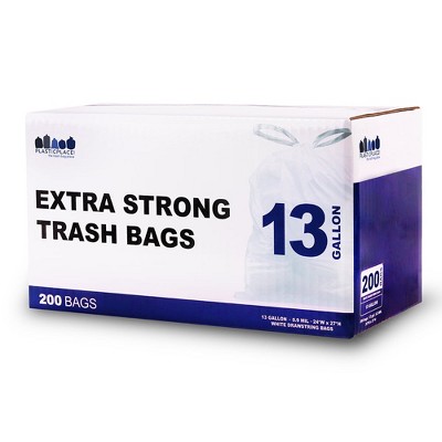 Plasticplace 5 Gallon Drawstring Trash Bags - White (100 Count) : Target