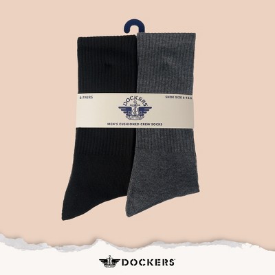 Dockers Men's Socks & Hosiery - 6-pack Cushioned Athletic & Dress Crew ...