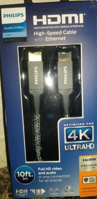 Philips 10' Elite Premium High-speed Hdmi Cable With Ethernet, 4k@60hz ...