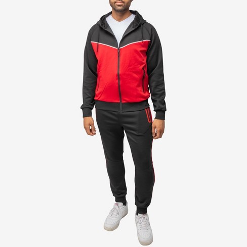 Cultura Men's Zip Up Hoodie Track Suit In Black/red/white Size Medium ...
