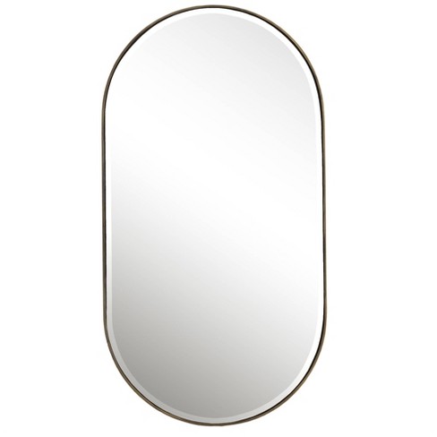 Uttermost Lago Antiqued Golden Bronze 21 1/4" X 40" Oval Wall Mirror ...