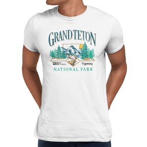 National Park Foundation Men's Grand Teton Wyoming T Shirt - White - 2X ...