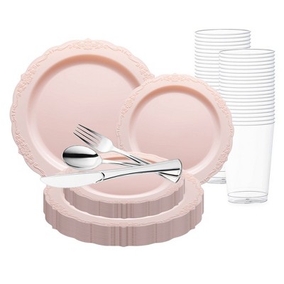 Smarty Had A Party Pink Vintage Plastic Dinnerware Set - 120 Sets : Target
