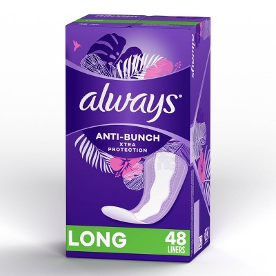 Always Dailies Extra Protection Unscented Panty Liners - Long - 48ct ...