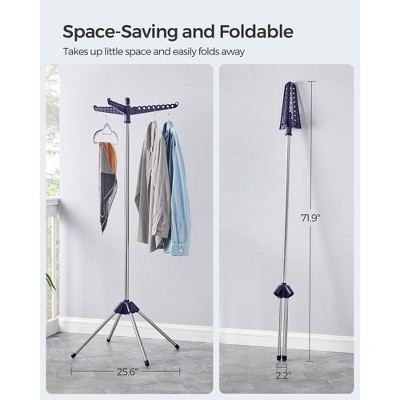 Songmics Clothes Drying Rack 59" Foldable Laundry Drying Rack With 27 ...