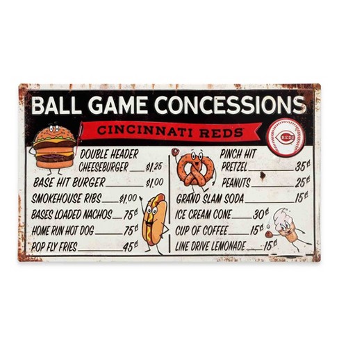 Mlb Cincinnati Reds Baseball Concession Metal Sign Panel : Target