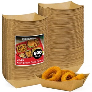 Stock Your Home Large Brown Kraft Paper Food Trays 500 Pack 2 lb ...