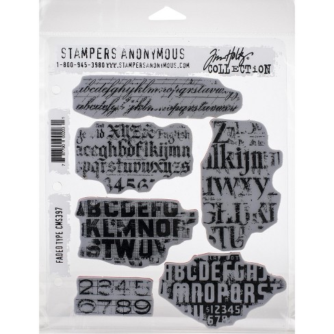 Tim Holtz Cling Stamps 7"x8.5"-faded Type : Target