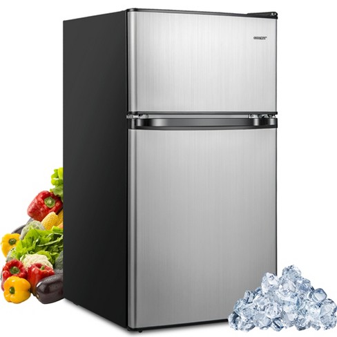 Costway 3.2 Cu.ft Mini Refrigerator With Freezer Compact Fridge With 2 ...