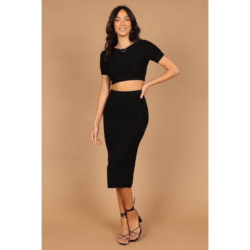 Petal And Pup Ella Cable Knit Two Piece Set - Black Xl : Target