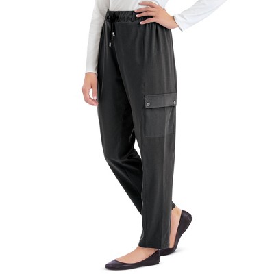 Collections Etc Stylish Pull-On Double Cargo Pocket Knit Jersey Pants ...