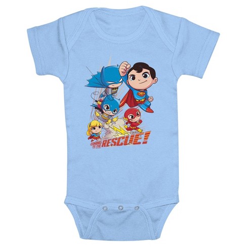 Infant's Dc Super Friends Chibi Superheroes To The Rescue Bodysuit : Target