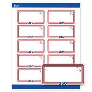 Avery® Matte 2" x 4" Labels, America 250, Silver, 200ct : Target