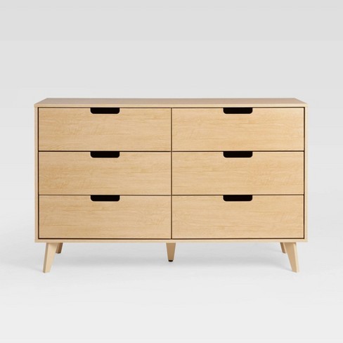 Simple Cut Out Handles 6 Drawer Dresser Riviera - Saracina Home: Modern ...