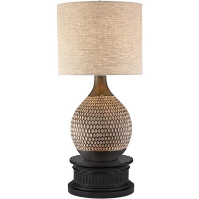 360 Lighting Emma Modern Mid Century Accent Table Lamp 21" High Wood ...
