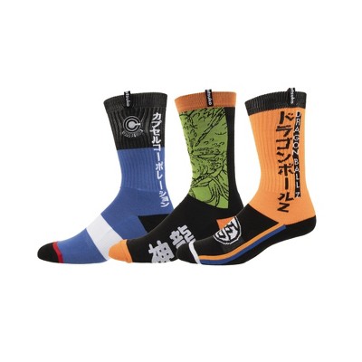Dragon Ball Z Shenron Capsule Corps 3-pair Crew Socks : Target