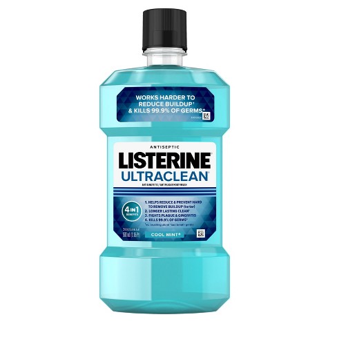 Listerine Ultraclean Tartar Control Antiseptic Mouthwash Cool Mint ...