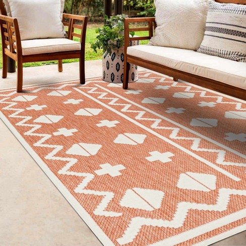 Hauteloom Elio Orange Outdoor Rug : Target