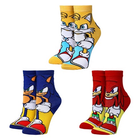 Sonic The Hedgehog Characters Youth 3-pack 360 Crew Socks : Target