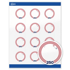 Avery® Glossy 2" Diameter Labels, America 250, Silver, 120ct : Target