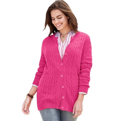 Woman Within Women's Plus Size Button-front Shaker Cardigan - 5x ...