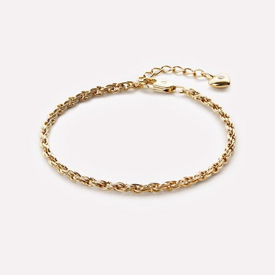 14k Gold Plated Herringbone Chain Bracelet - A New Day™ : Target
