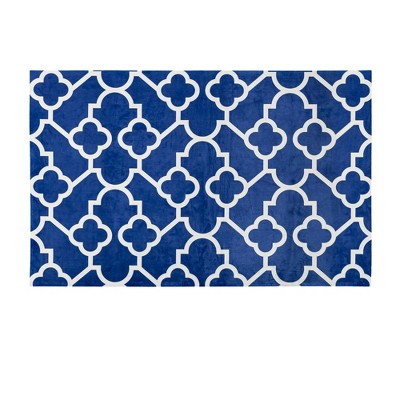 Blue And White Quatrefoil Layering Mat : Target