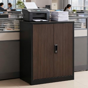 MAYEERTY Black Folding Metal Storage Cabinet with Lock, Adjustable ...