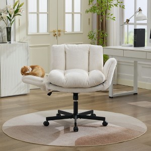 Chenille Swivel Adjustable Height Office Chair, Task Chair with ...