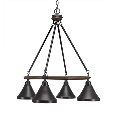 Toltec Lighting Blacksmith 4 - Light Chandelier In Dark Granite With 7 ...