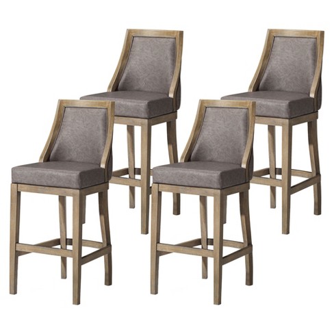 Maven Lane Vienna 31 Inch Tall Bar Height Rotating High Back Barstool ...