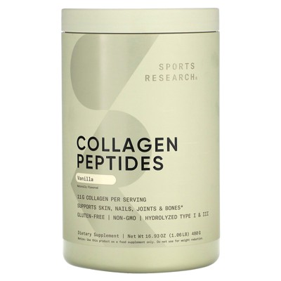 Sports Research Collagen Peptides, Hydrolyzed Type I & Iii Collagen ...