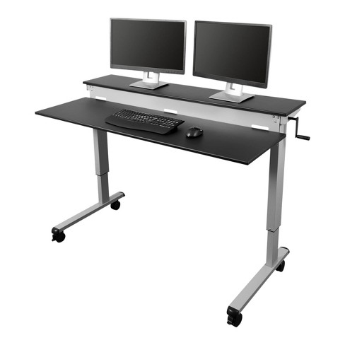Stand Up Desk Store Crank Adjustable Two Tier Standing Desk With Heavy ...