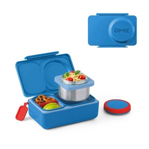 OMIEBox UP Bento Box with Thermos Food Jar 2 Compartments and Ice Pack ...