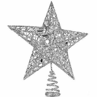 Ornativity Glittered Star Tree Topper - Silver : Target