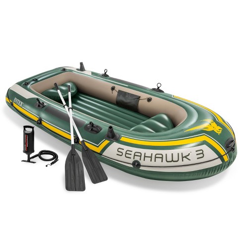Intex Seahawk 3 Person Inflatable Rafting Boat Set With Aluminum Oars ...