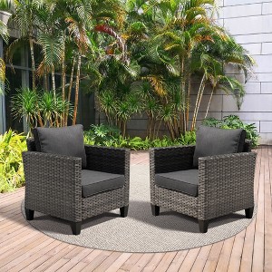 HOMLUX Modern Patio Conversation Sets Outdoor Wicker Furniture Sets for ...