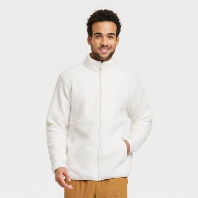 Men's High Pile Fleece Full Zip - All In Motion™ Cream M : Target