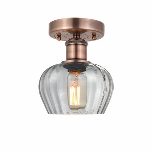 Innovations Lighting Fenton 1 - Light Semi-flush Mount In Antique ...