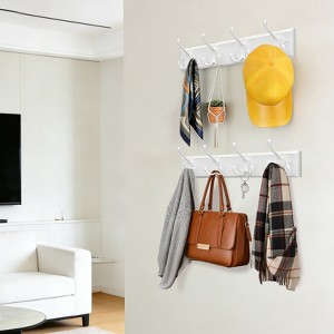 2 Pack Wall Mounted Coat Rack 4 Triple Hooks, White Entryway Hook Rack ...