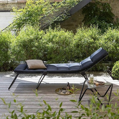 Lafuma Siesta Foldable Patio and Poolside Sunbathing Cushion Chaise ...