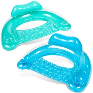 Joyfy 2 Pack Inflatable Pool Floating Chair, Pool Floats Seating With ...
