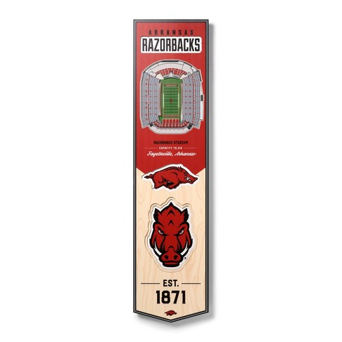 8" X 32" Ncaa Arkansas Razorbacks 3d Stadiumview Banner : Target