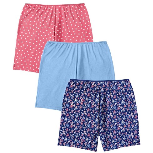 Comfort Choice Women's Plus Size Stretch Cotton Boxer 3-pack : Target