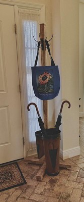 70" Wood Coat Rack With Metal Hooks - Brown/black - Hearth & Hand™ With ...